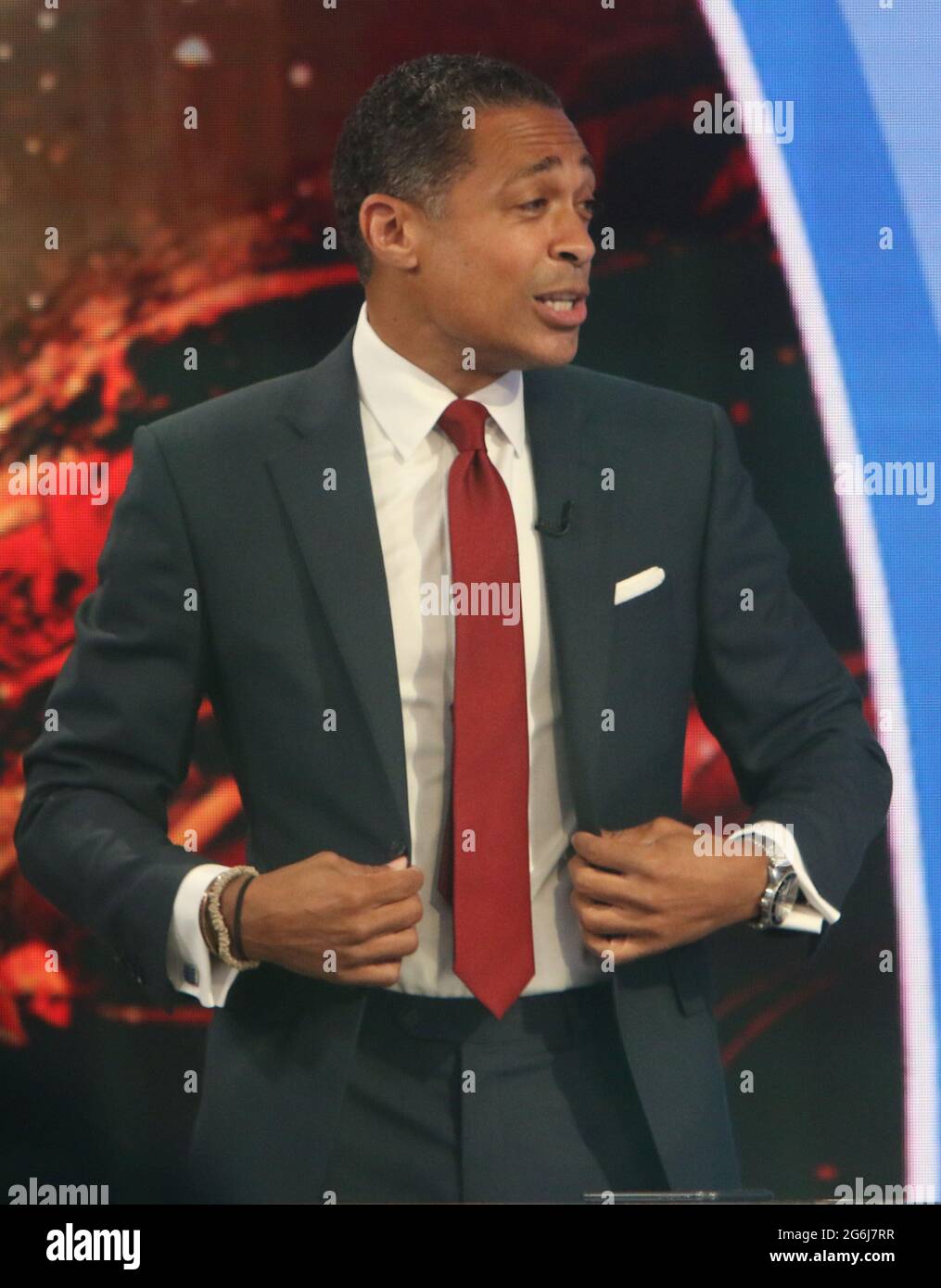 New York, NY, USA. 06th July, 2021. TJ Johnson on the set of Good ...