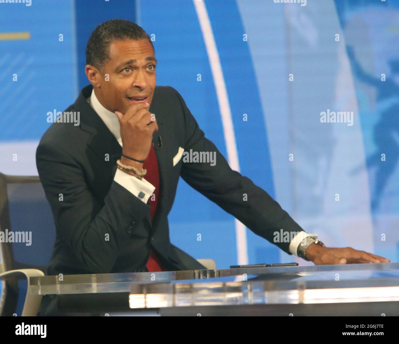 New York, NY, USA. 06th July, 2021. TJ Johnson on the set of Good ...