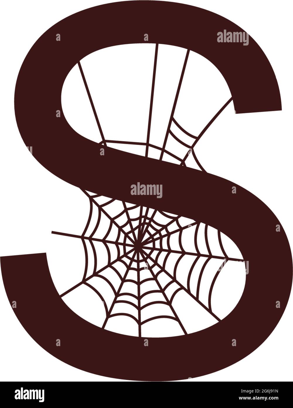 Letter S with spider web icon design template vector illustration Stock ...