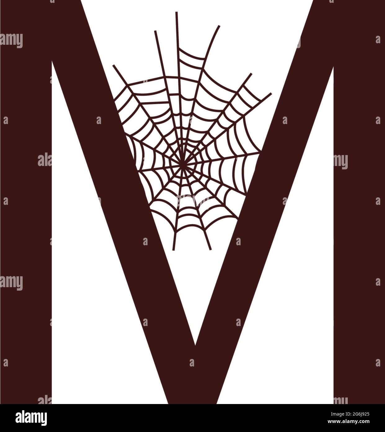 Letter M with spider web icon design template vector illustration Stock ...