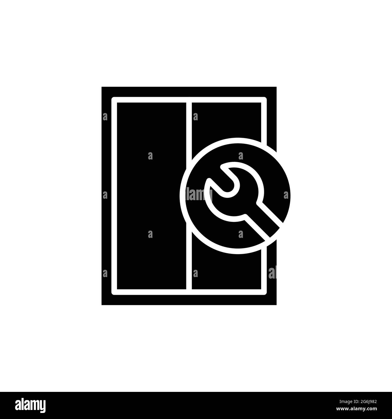 Install window color line icon. Handyman service. Isolated vector ...