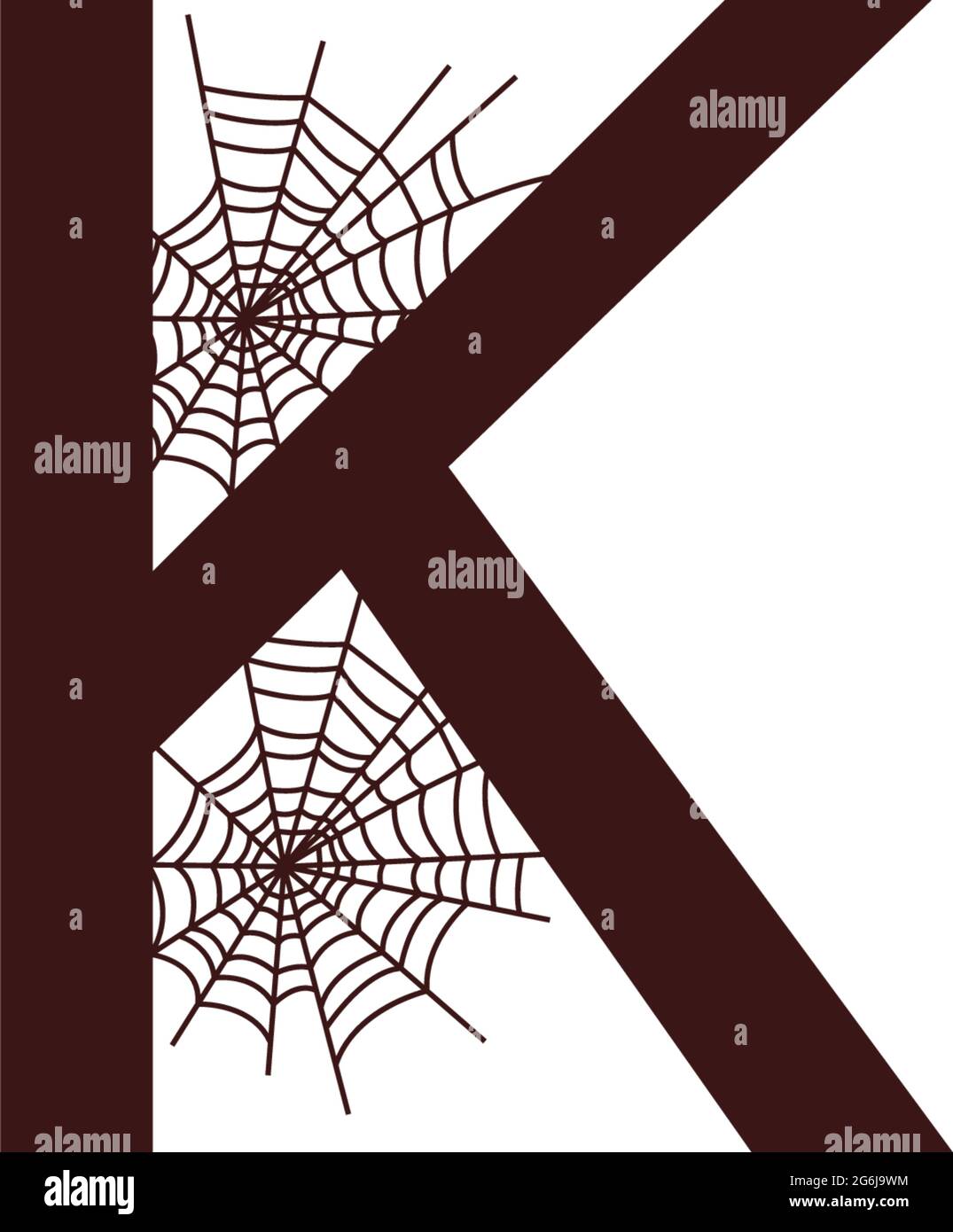 Letter K with spider web icon design template vector illustration Stock ...