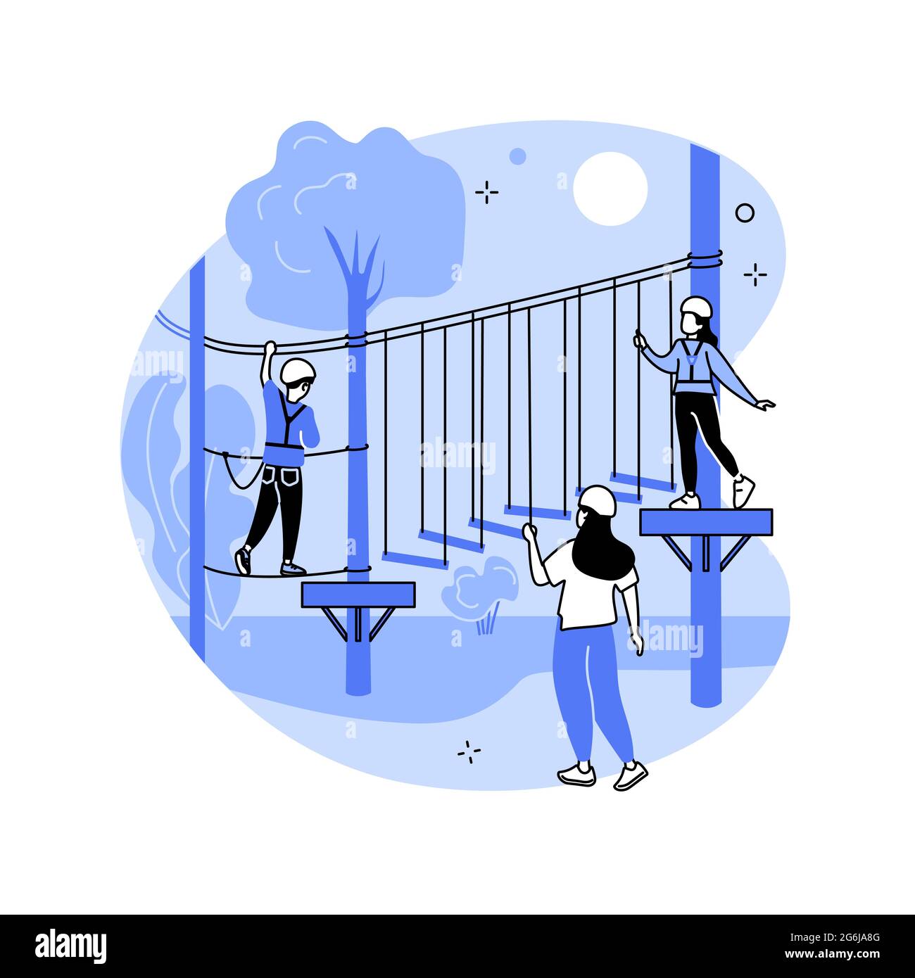 Summer ropes course abstract concept vector illustration Stock Vector ...