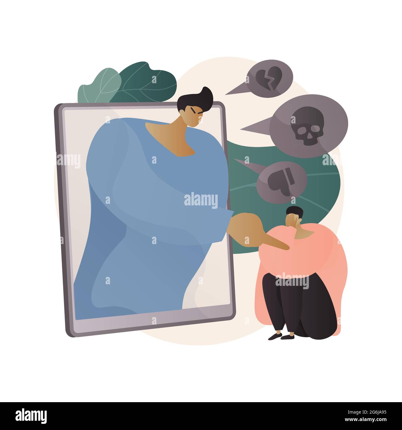 Cyberbullying abstract concept vector illustration Stock Vector Image ...