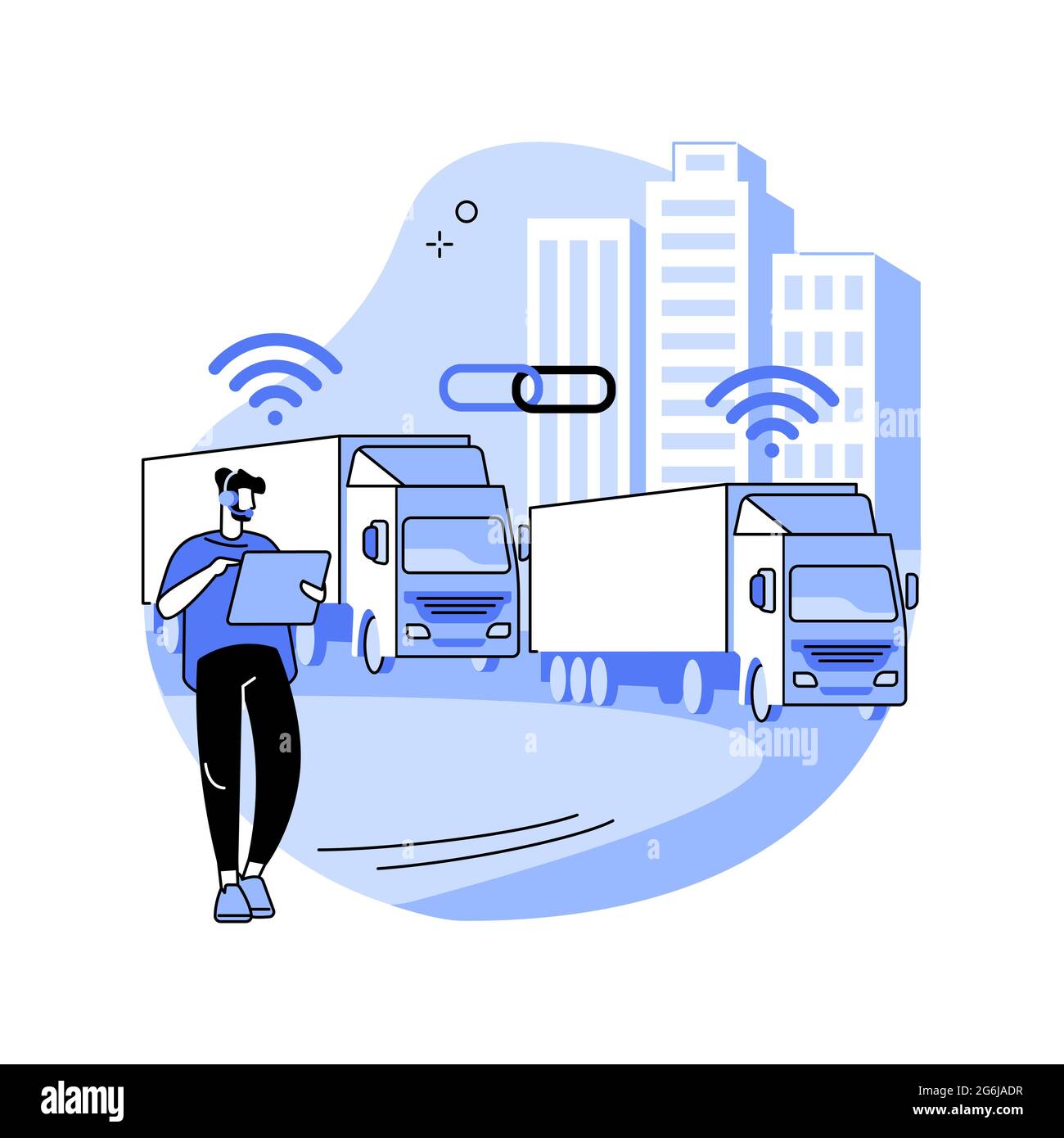 Truck platooning abstract concept vector illustration Stock Vector ...