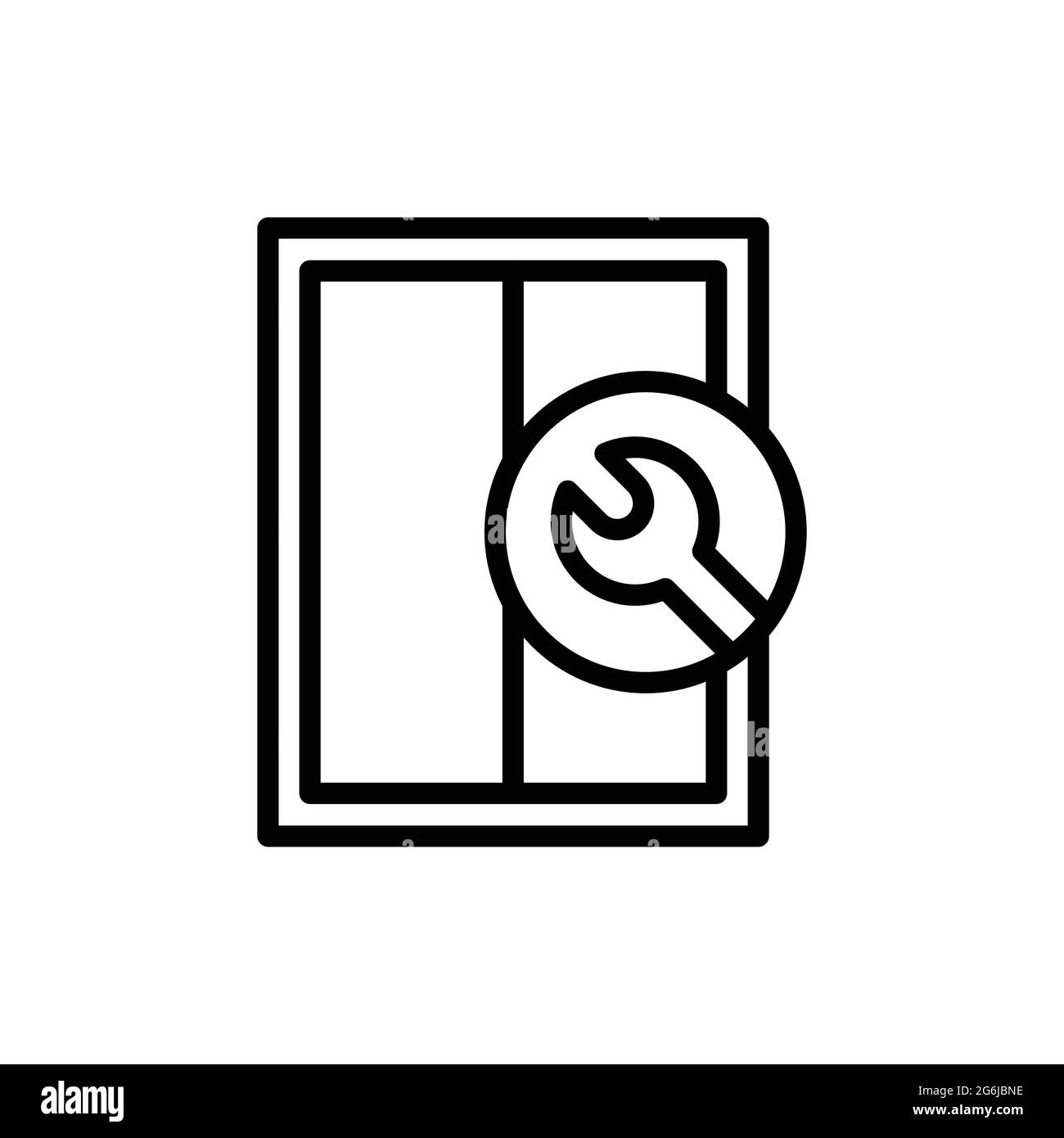 Install window color line icon. Handyman service. Isolated vector ...