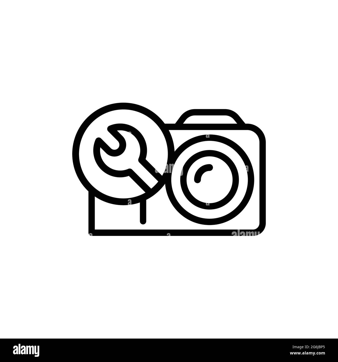 Repair photo camera color line icon. Handyman service. Isolated vector ...