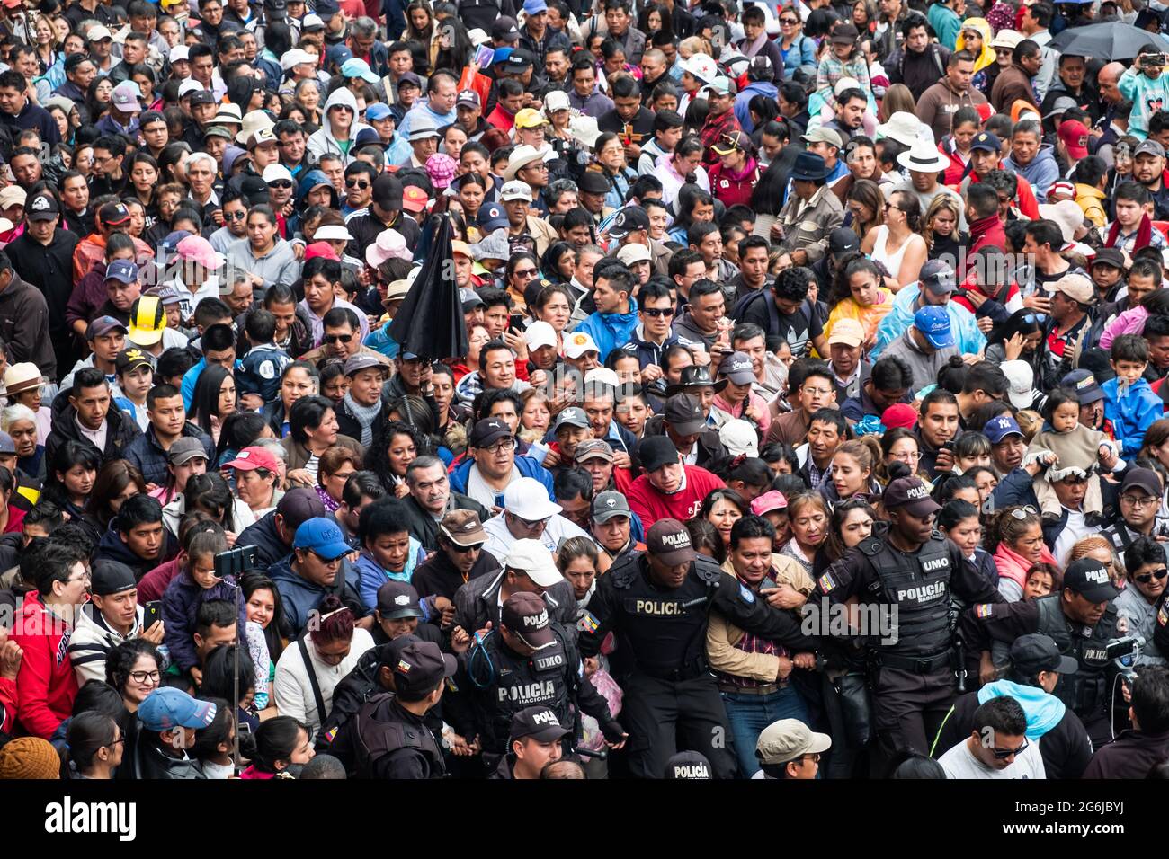Crowd at Christian Good Friday Procession in Quito Ecuador Stock Photo ...