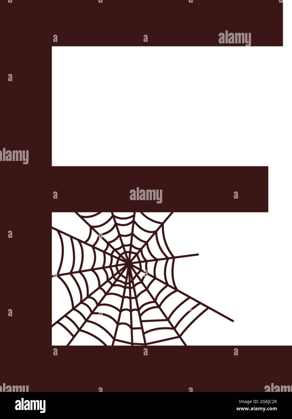 Letter E with spider web icon design template vector illustration Stock ...