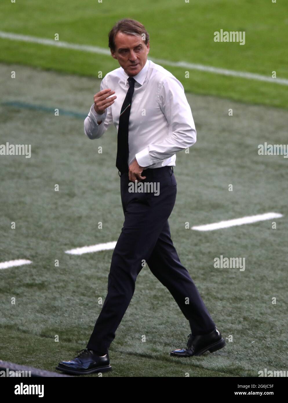 Italy manager Roberto Mancini reacts on the touchline during the UEFA ...