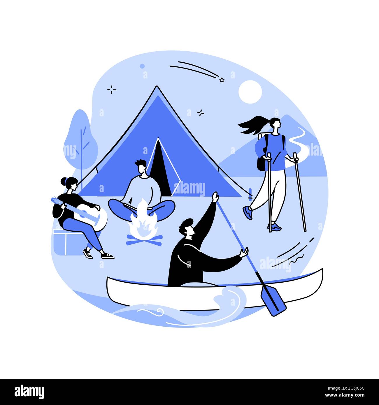 Summer camp abstract concept vector illustration Stock Vector Image ...