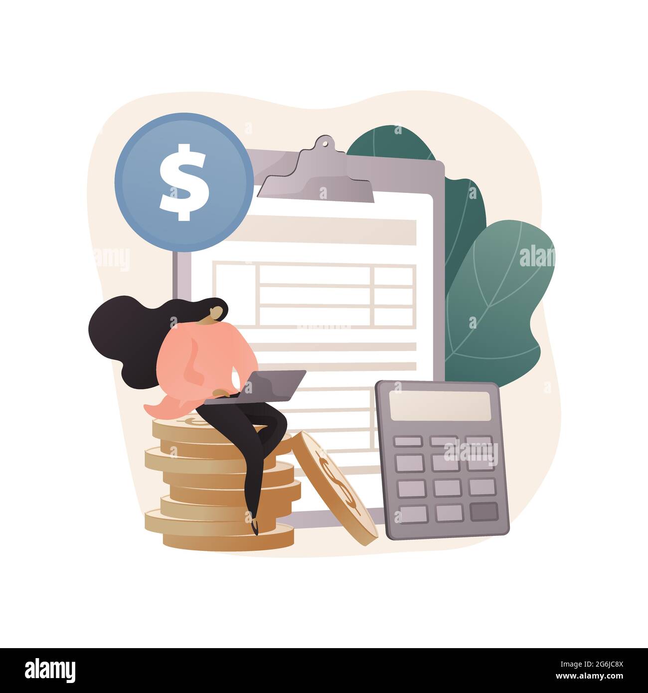Net income calculating abstract concept vector illustration Stock ...