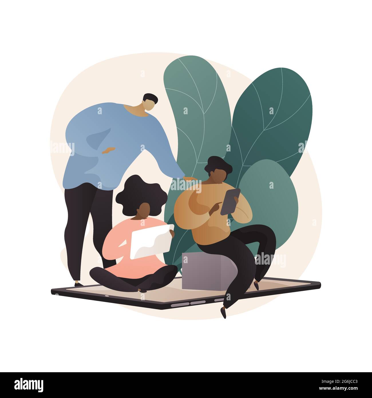 Low tech parenting abstract concept vector illustration Stock Vector ...