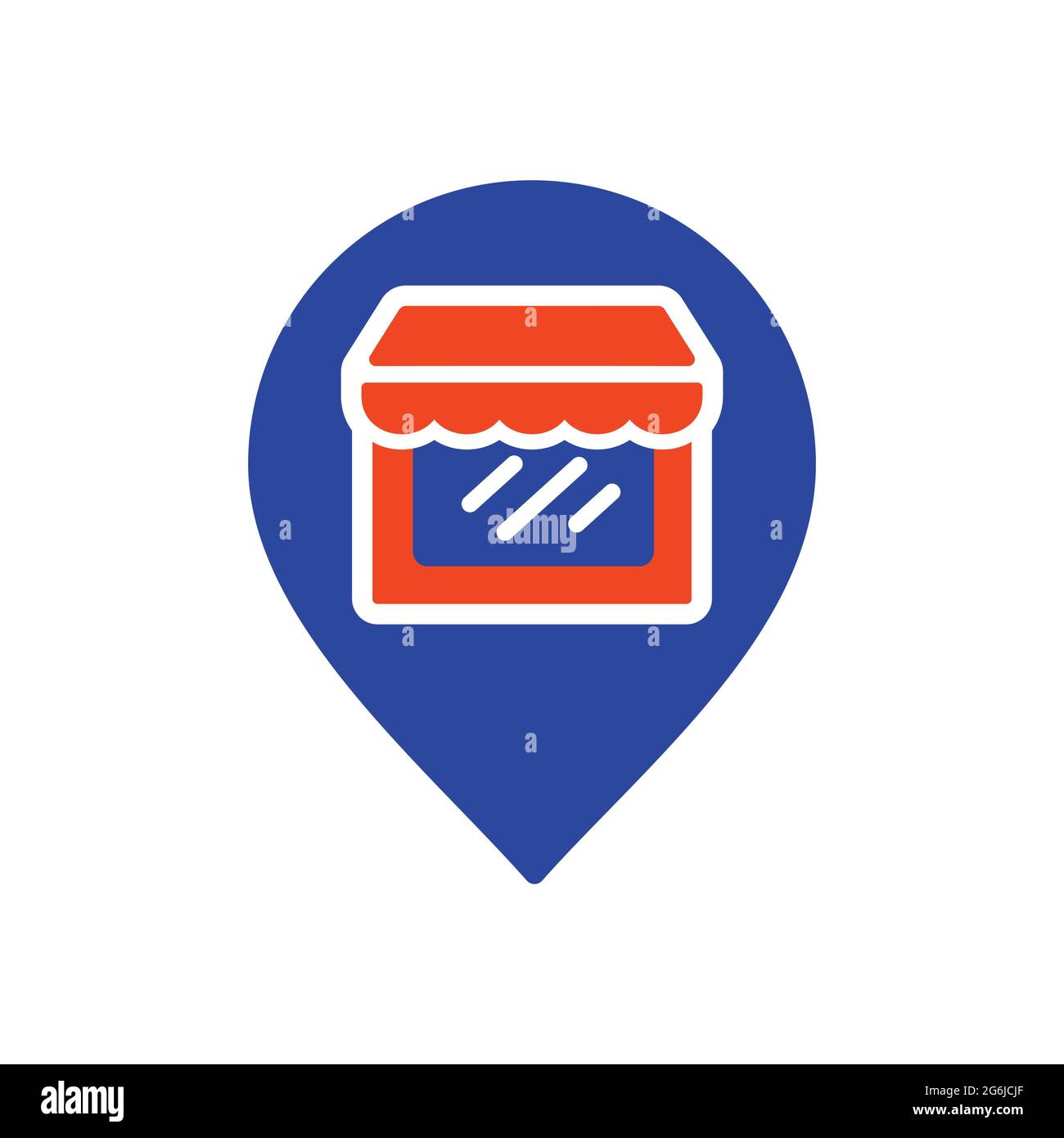 Supermarket store front pin map glyph icon. E-commerce sign. Graph ...