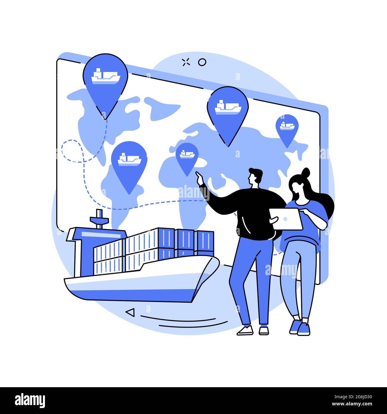Ship tracking abstract concept vector illustration Stock Vector Image ...