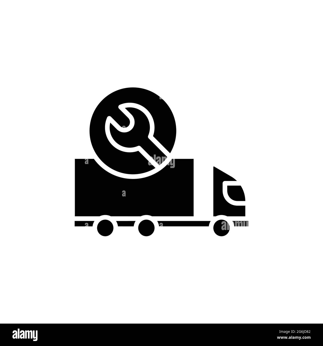 Repair truck color line icon. Isolated vector element. Outline ...
