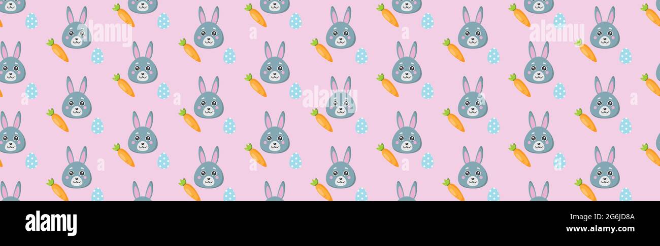 Seamless pattern, holiday elements, Easter bunny - Vector illustration ...