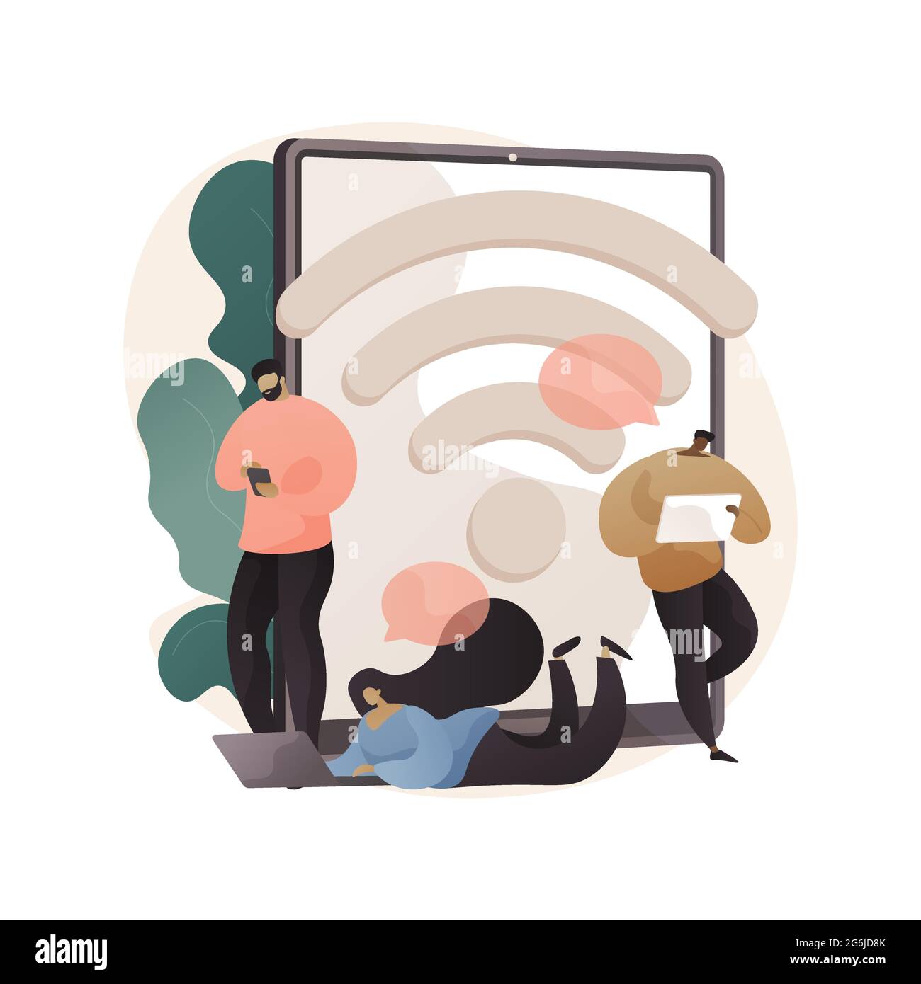 Internet addiction abstract concept vector illustration Stock Vector ...