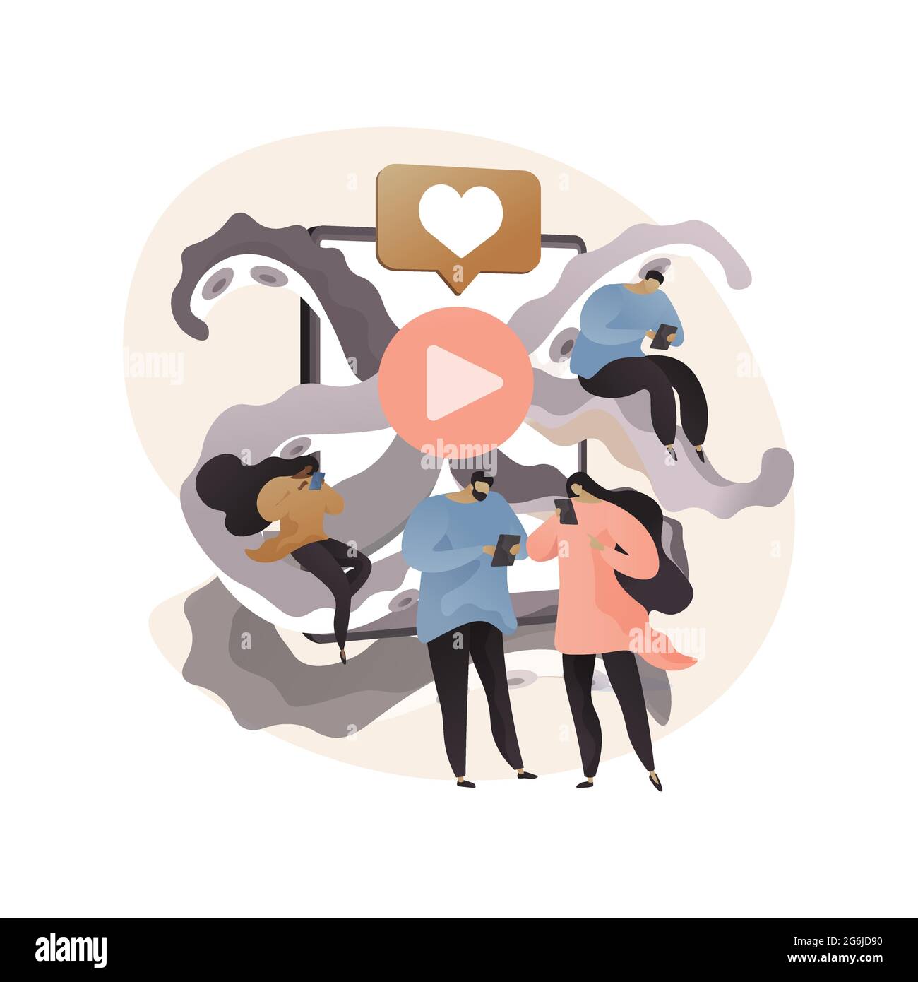 Screen Addiction Abstract Concept Vector Illustration Stock Vector