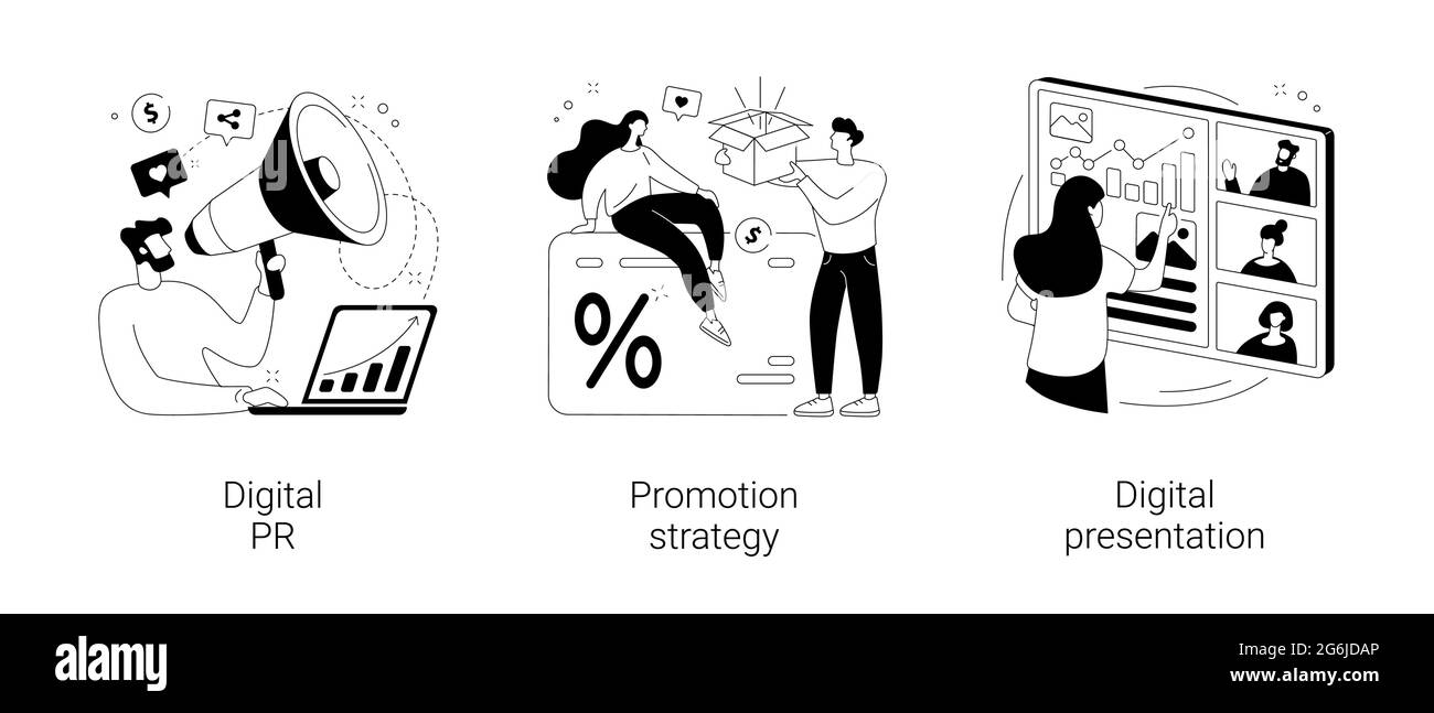 Online marketing campaign abstract concept vector illustrations Stock ...