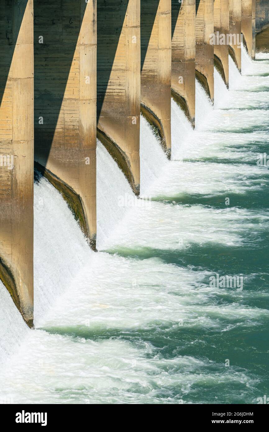 water released from hydroelectric power station Stock Photo - Alamy