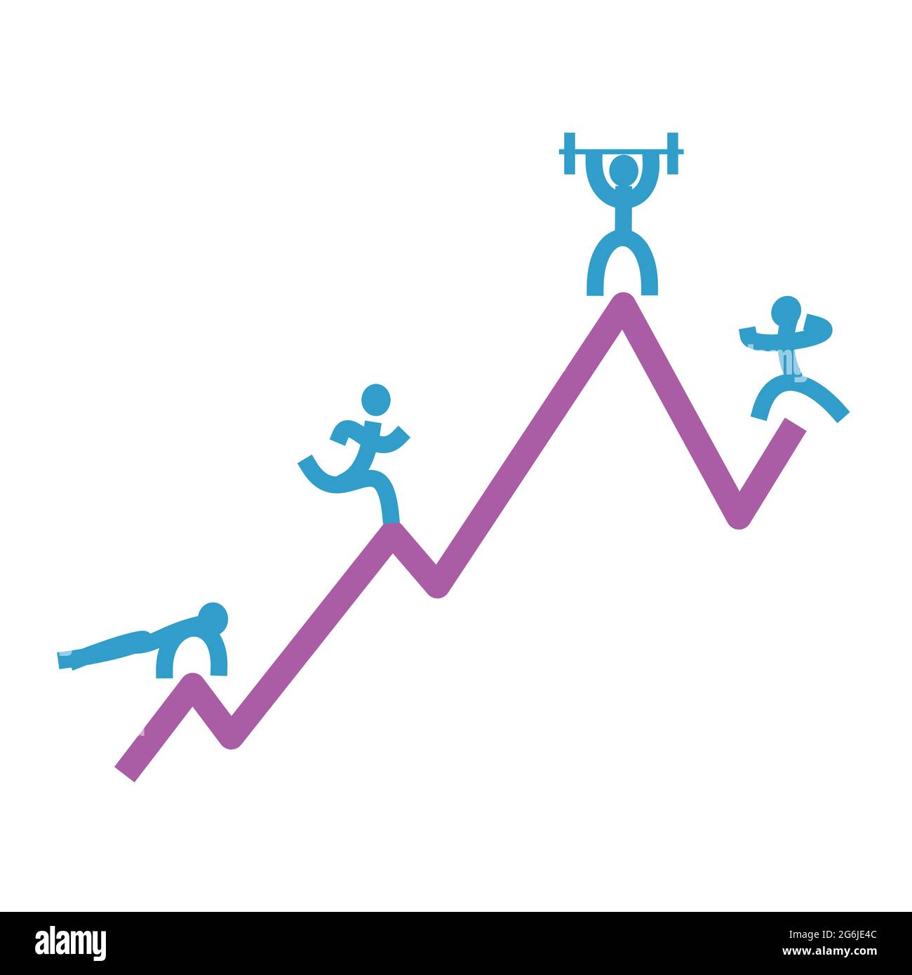 figures working out along a graph line Stock Vector Image & Art - Alamy