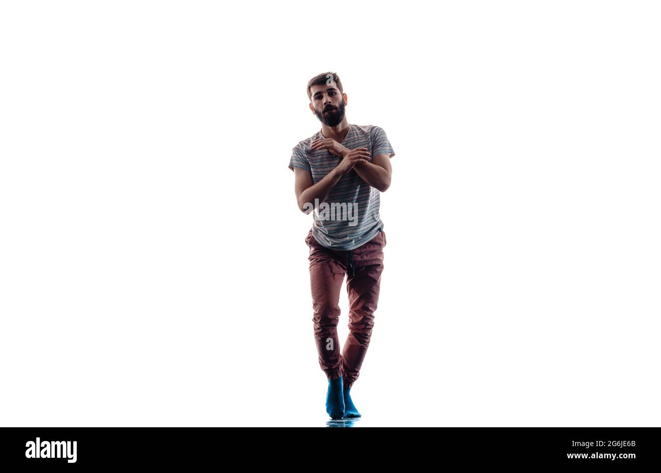 Modern dance artist practicing a choreographic dance routine Stock ...