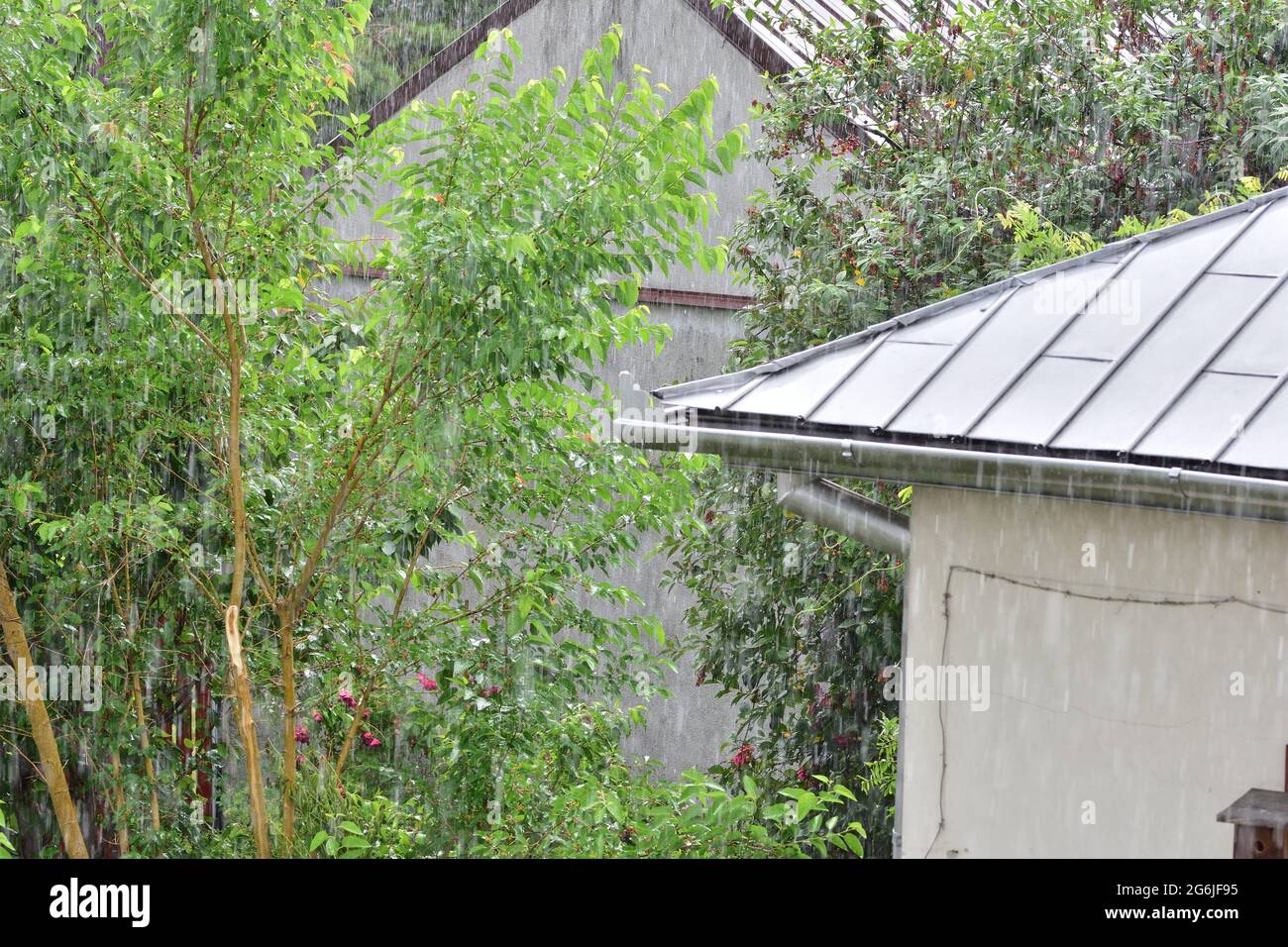Rain falling roof hi-res stock photography and images - Alamy