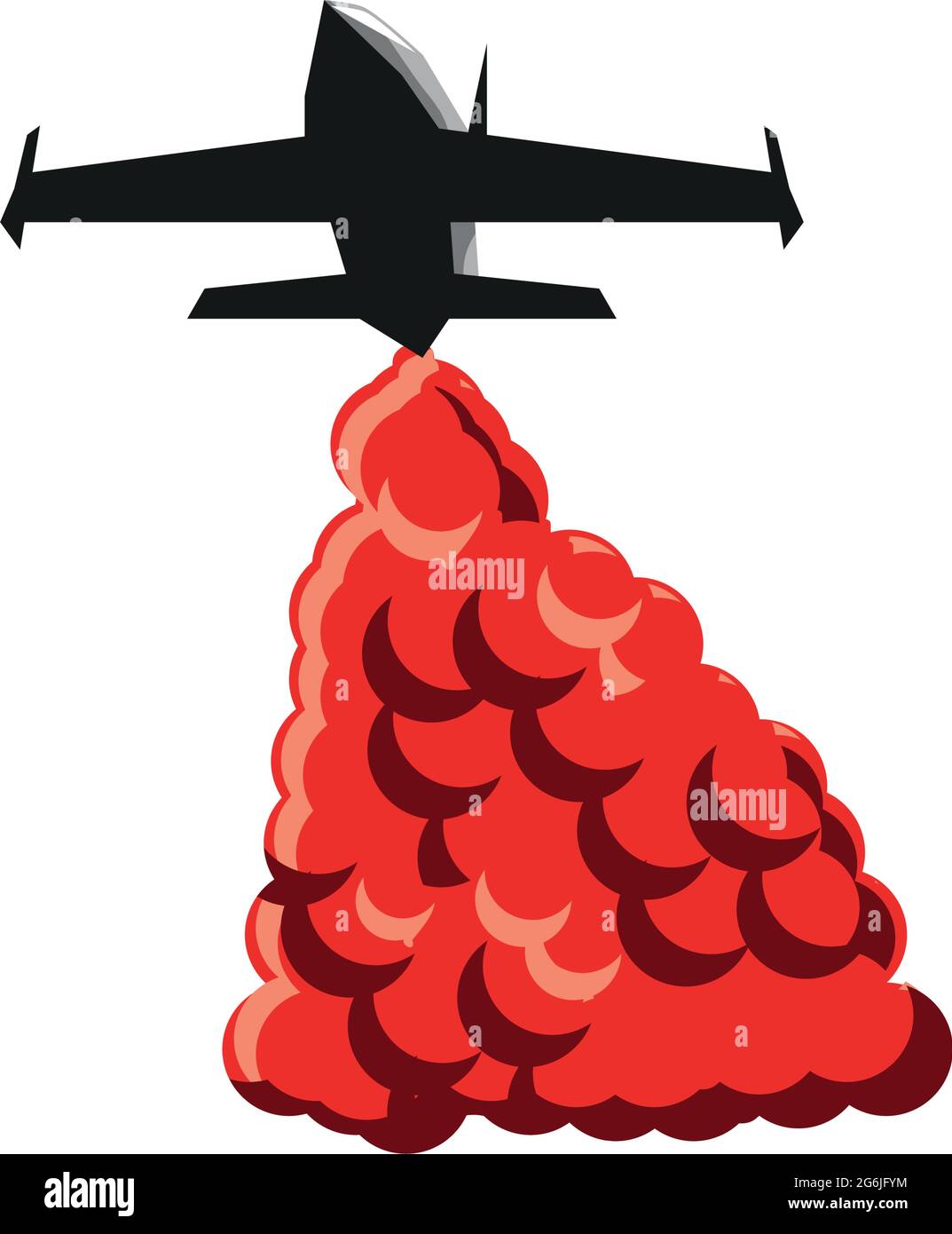 plane showing red trail smoke Stock Vector Image & Art - Alamy