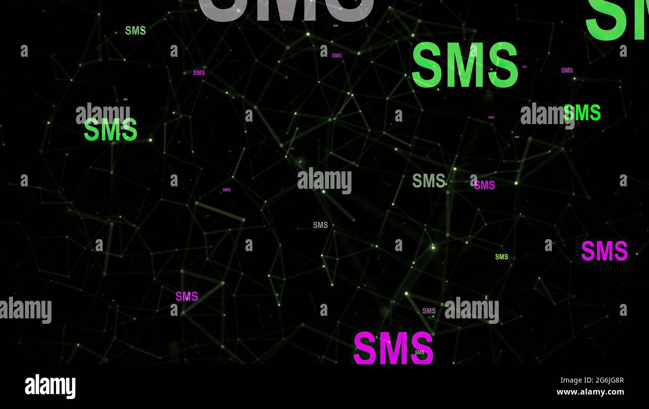 SMS text against network background Stock Photo - Alamy