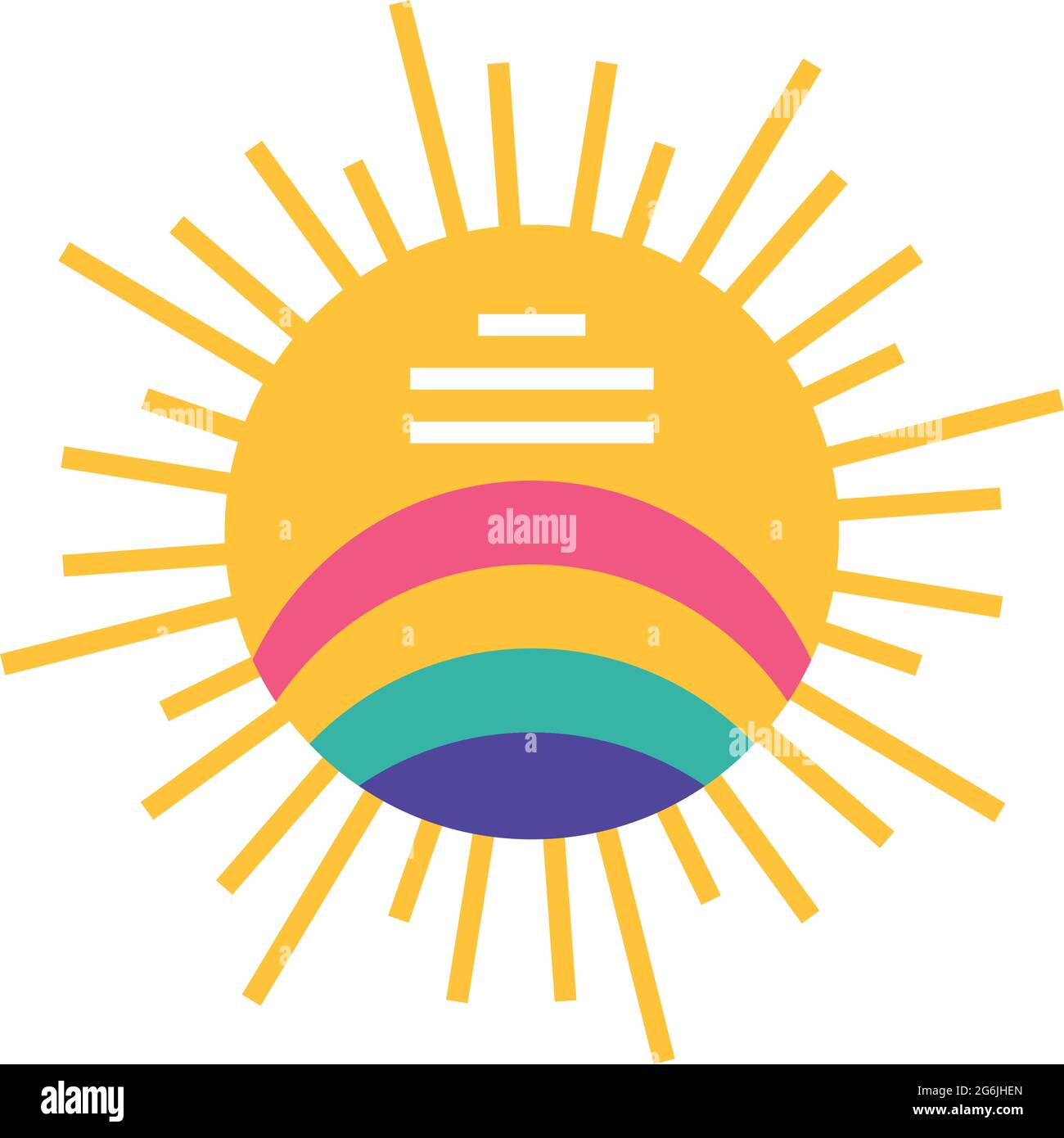 sun with rainbow cartoon Stock Vector Image & Art - Alamy