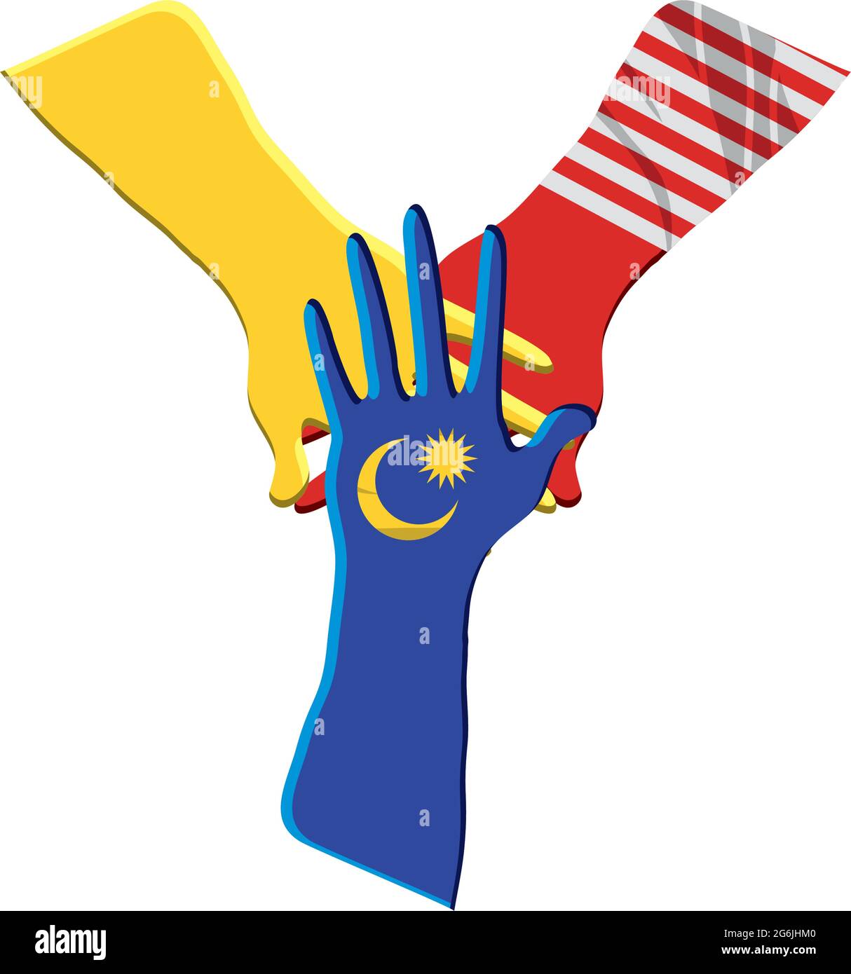 painted hands with flag malaysia Stock Vector Image & Art - Alamy