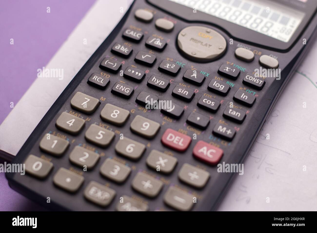 Scientific Calculator on a white background stock image Stock Photo - Alamy