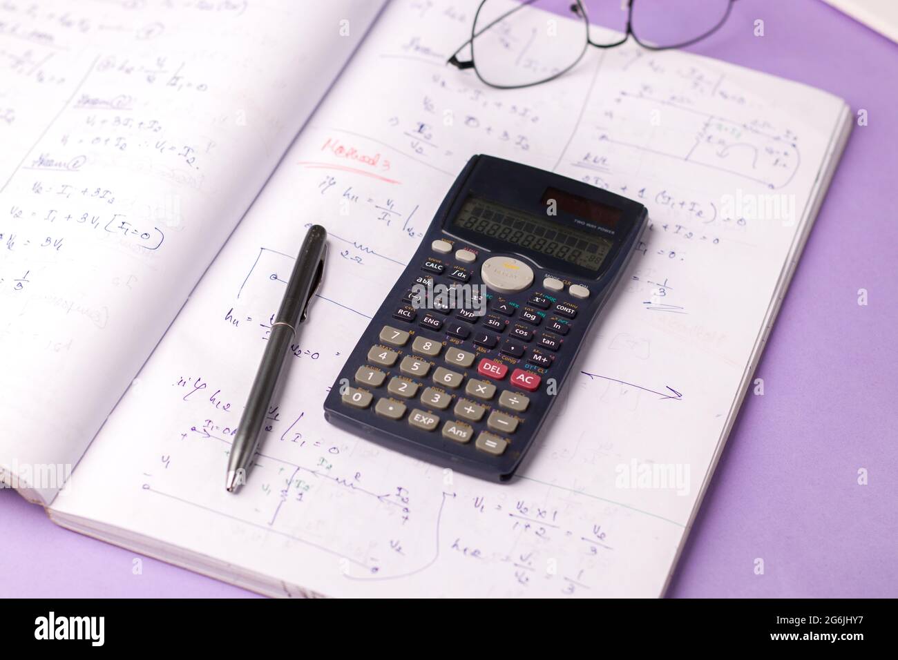 Scientific Calculator on a white background stock image Stock Photo - Alamy