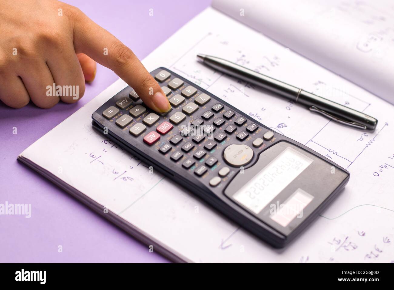 Scientific Calculator on a white background stock image Stock Photo - Alamy