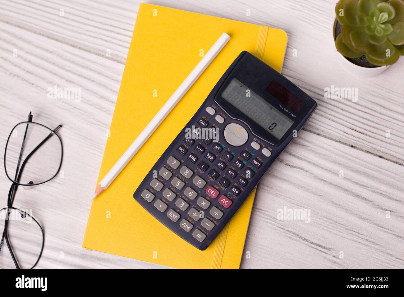 Scientific Calculator on a white background stock image Stock Photo - Alamy