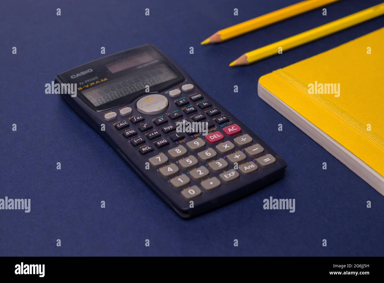 Scientific Calculator on a white background stock image Stock Photo - Alamy