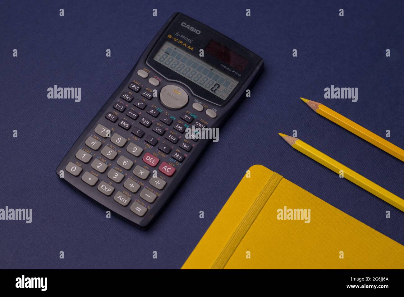 Scientific Calculator on a white background stock image Stock Photo - Alamy