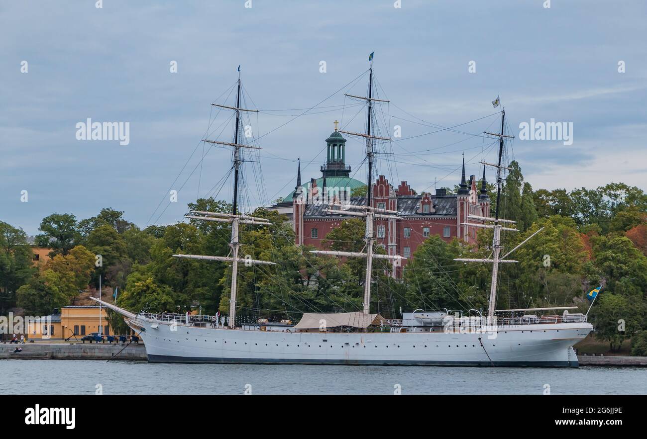 A picture of a classic steel ship docked in Stockholm Stock Photo - Alamy
