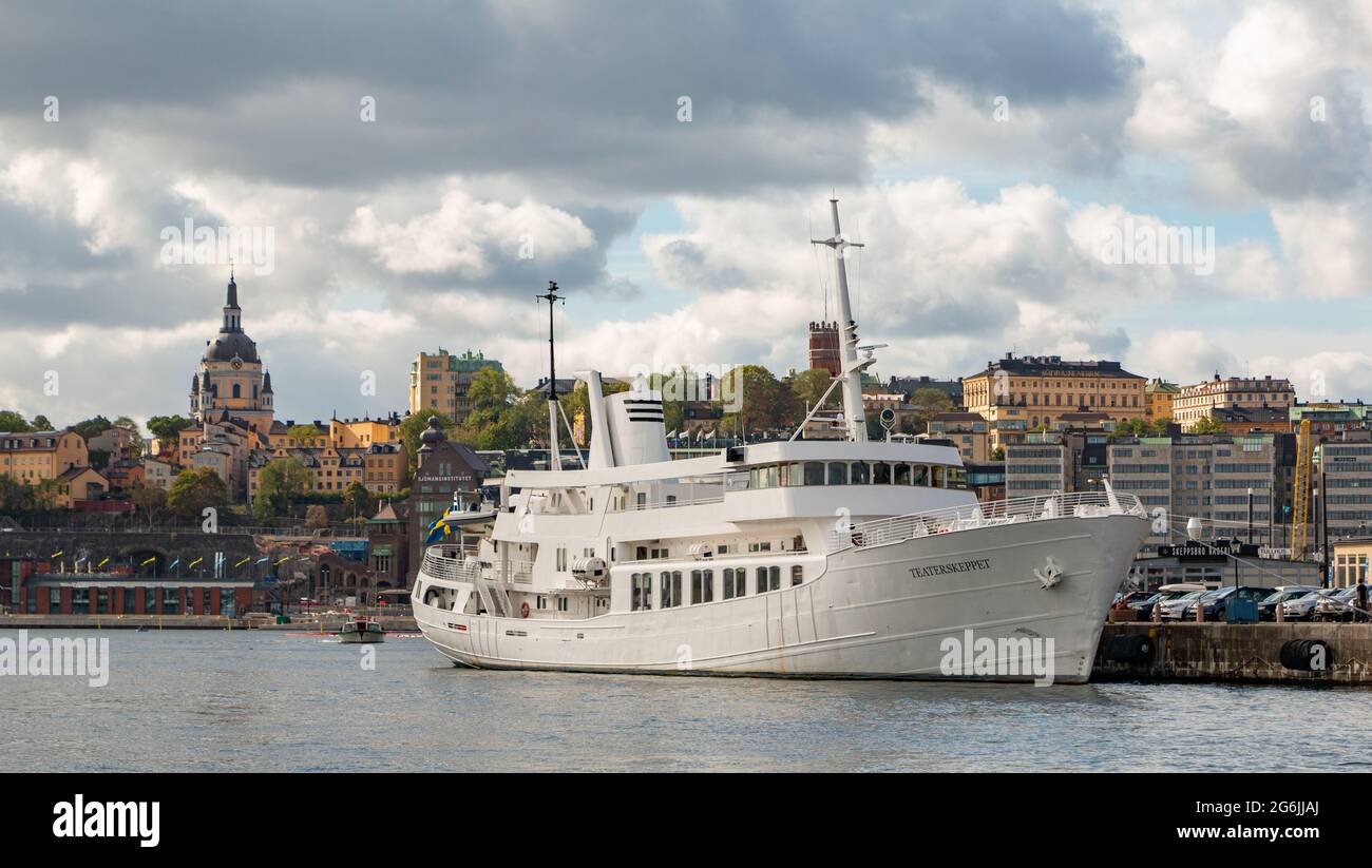 A picture of a steel ship docked in Stockholm Stock Photo - Alamy