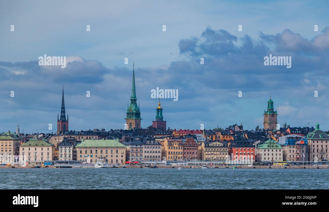 A picture of the old town of Stockholm, Gamla Stan, as seen from the ...