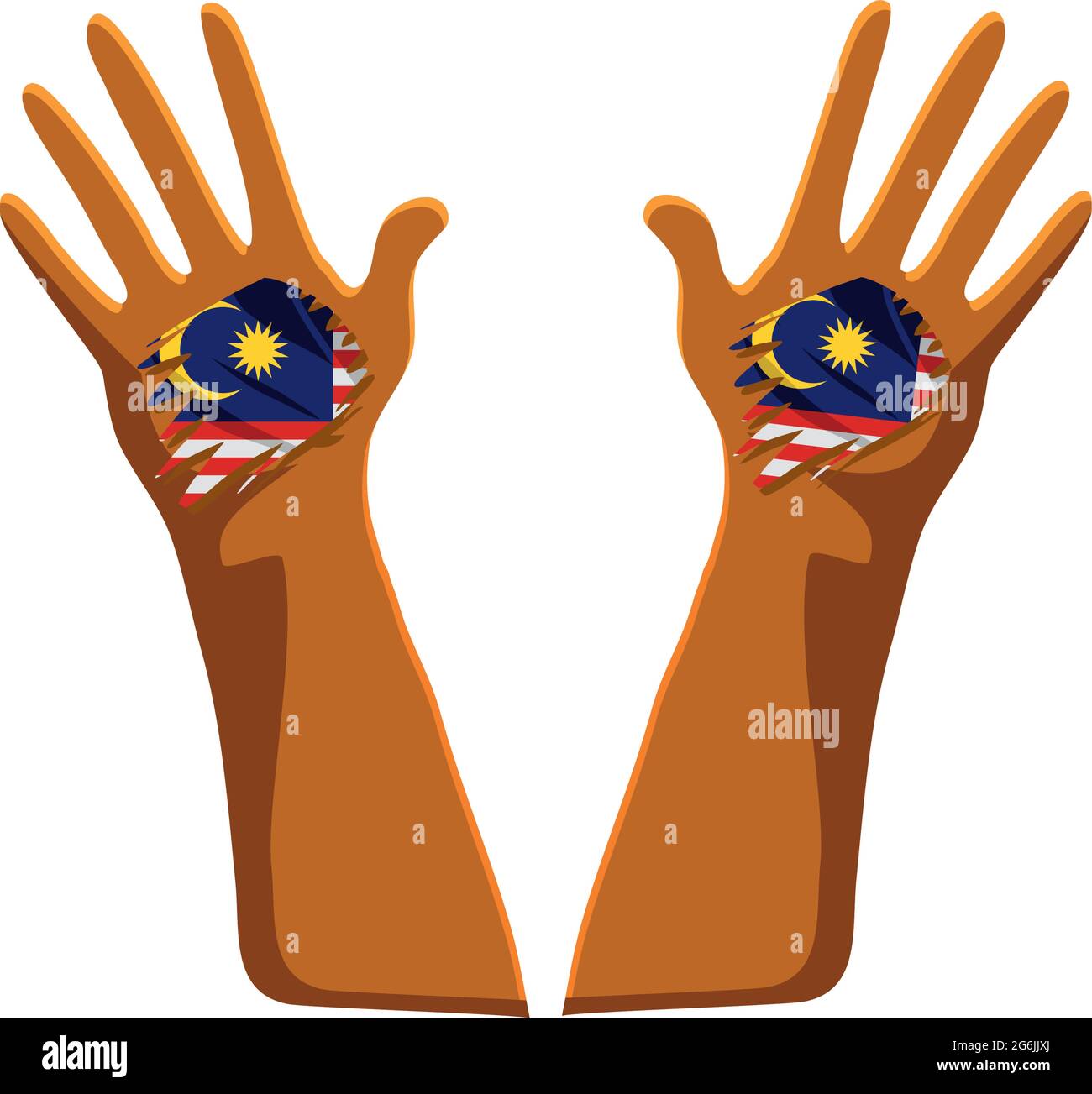 Hands malaysia flags Cut Out Stock Images & Pictures - Alamy