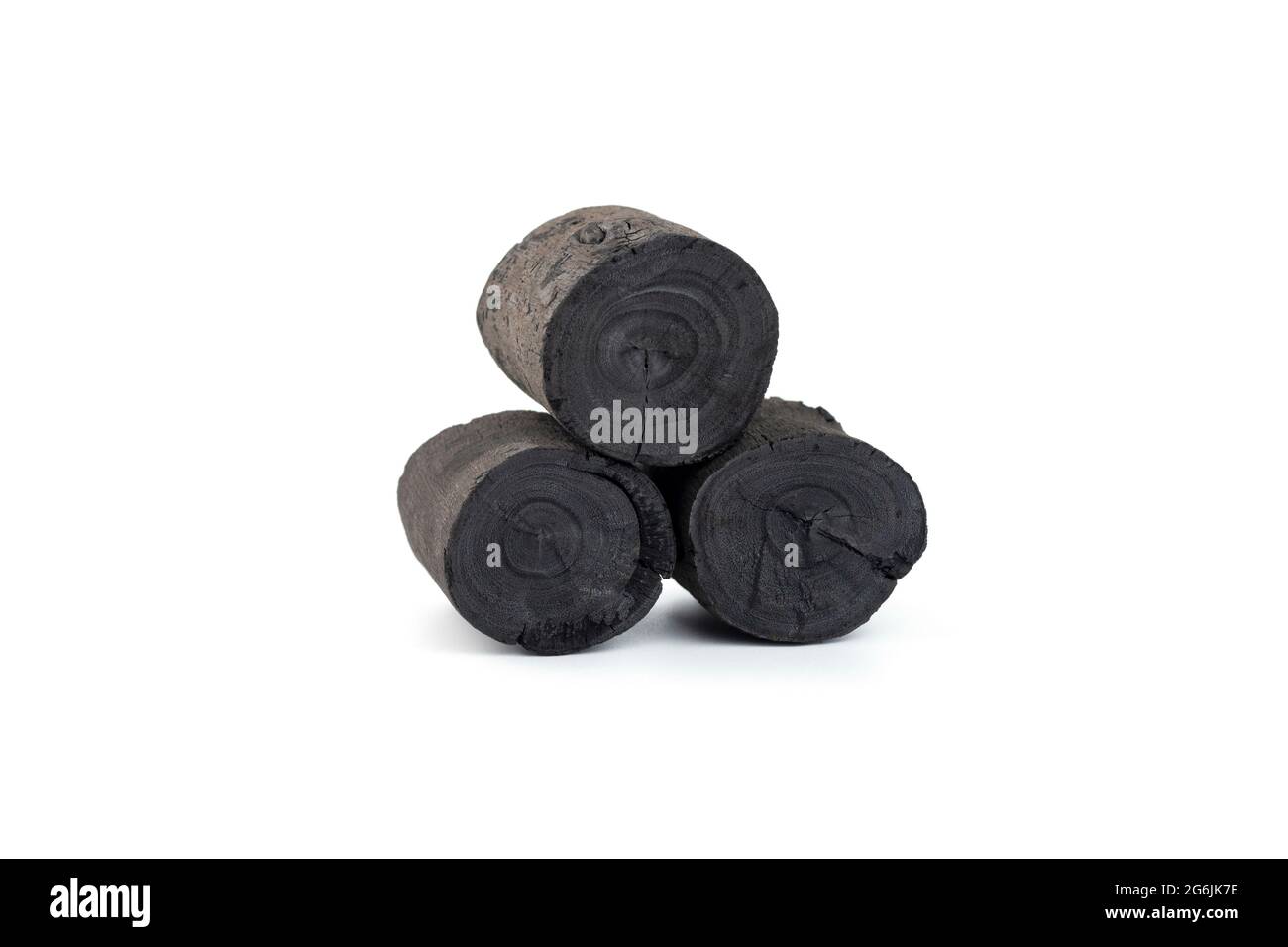 Natural wood charcoal isolated on white background. Pile of coal ...
