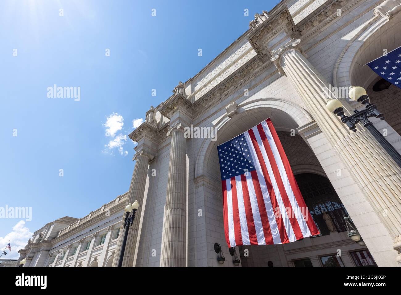 Huge American Flag at Union Station in DC Stock Photo - Alamy