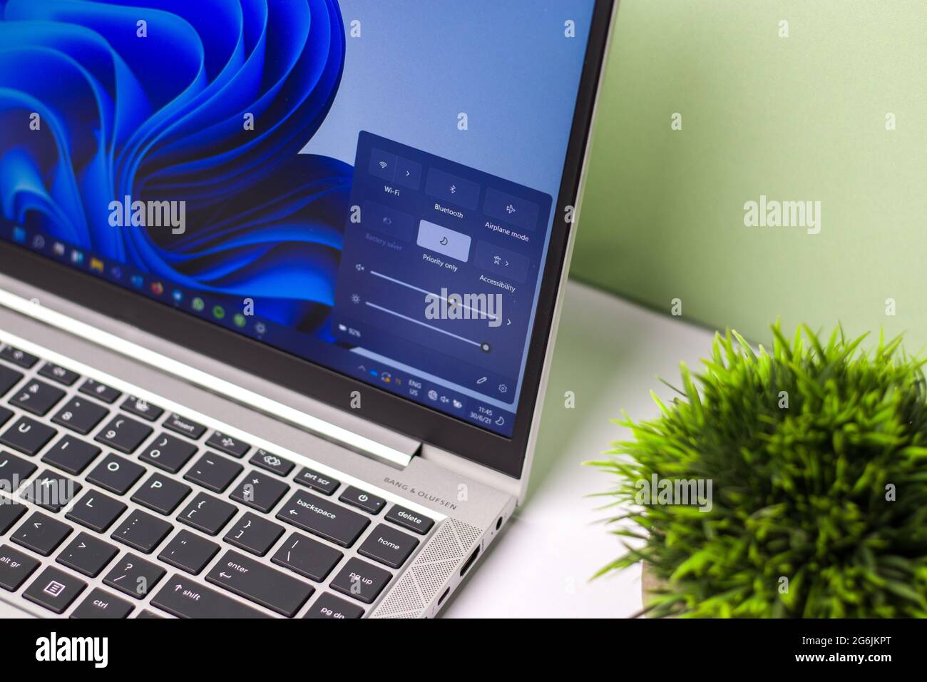 Windows 11 logo on laptop screen stock image Stock Photo - Alamy