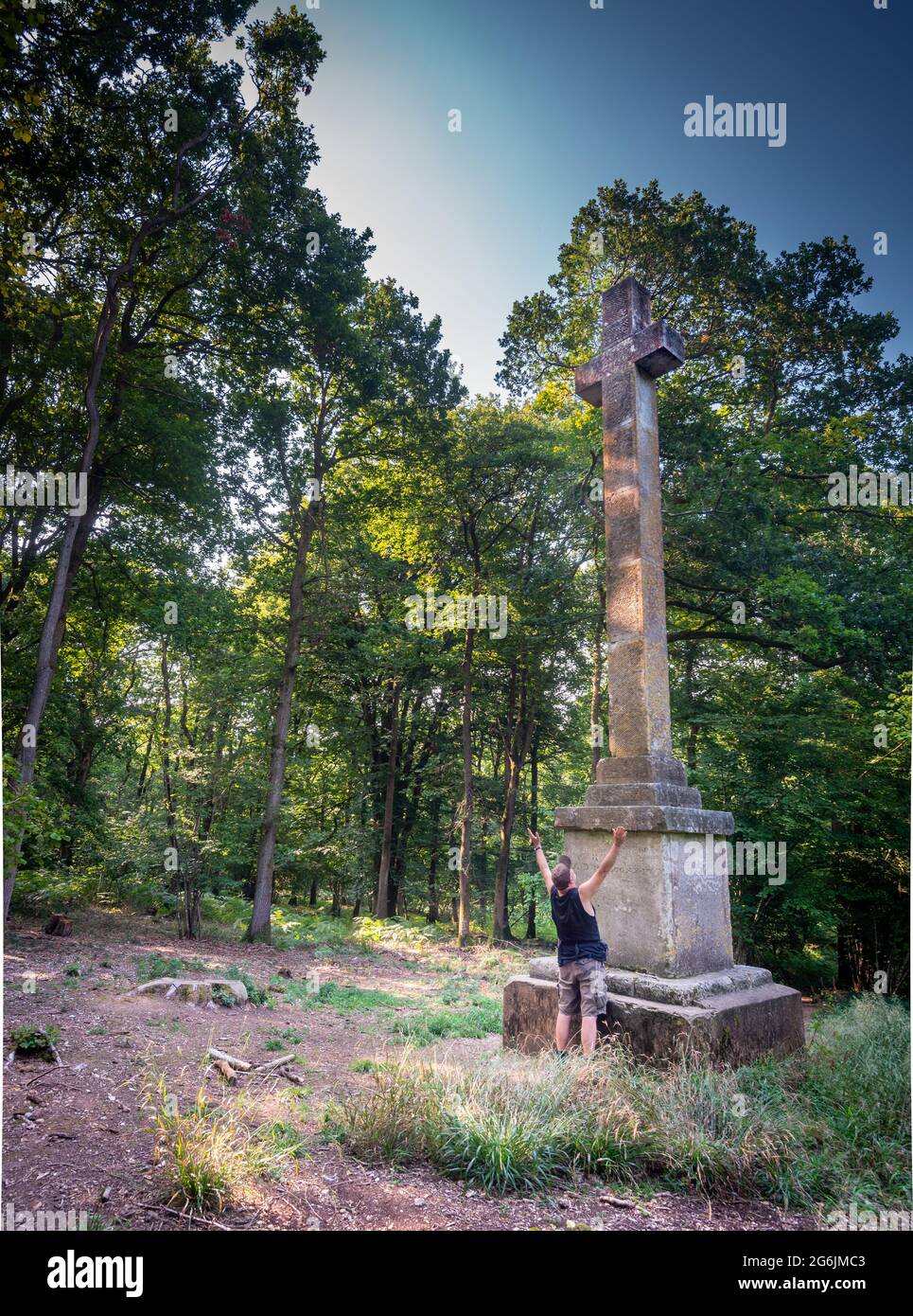 A grade two listed monument,a stone cross erected in 1825 in a clearing ...
