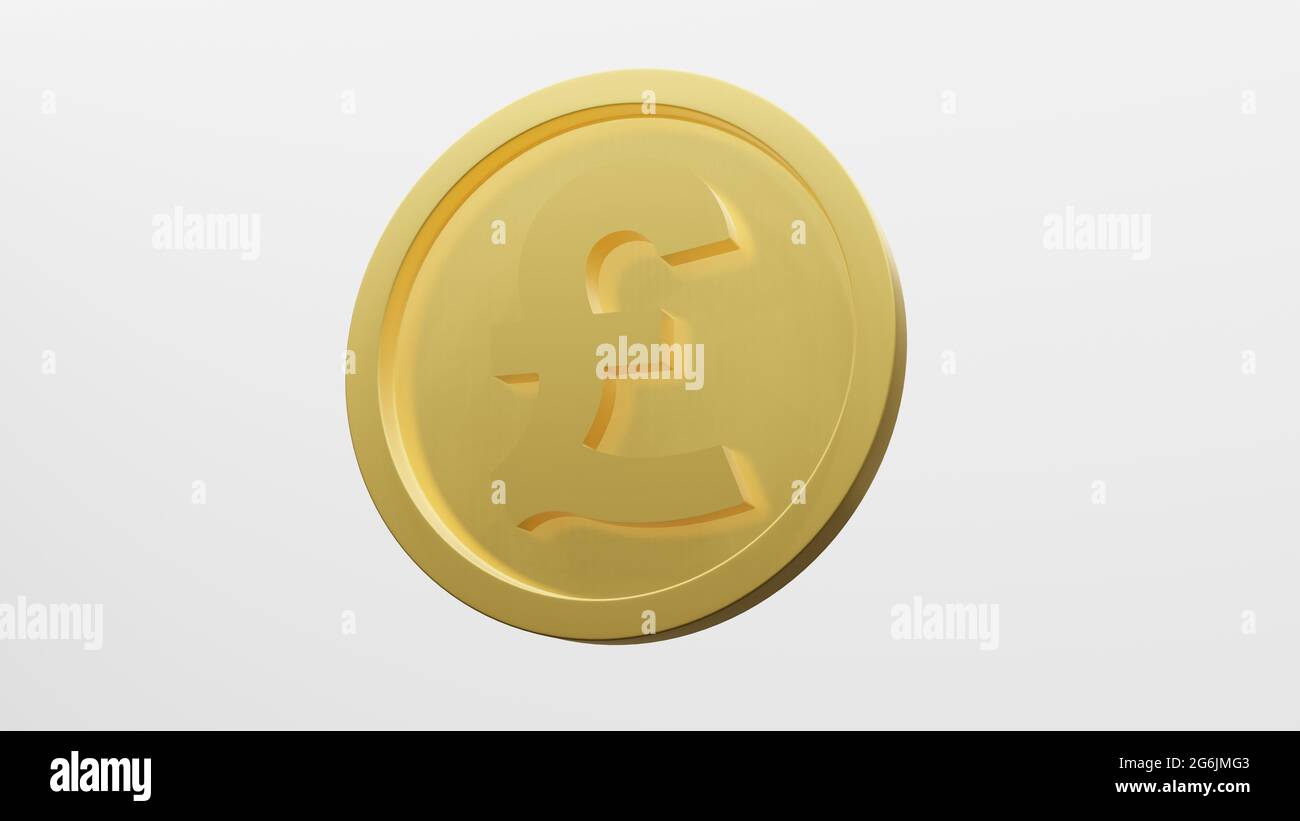 pound currency gold coin , 3D rendering Stock Photo - Alamy