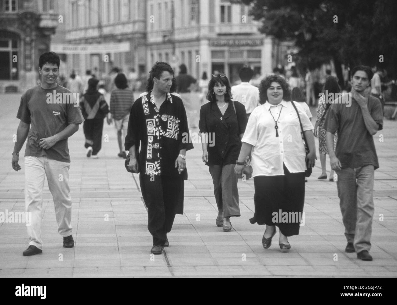 1990s street scene Black and White Stock Photos & Images - Alamy