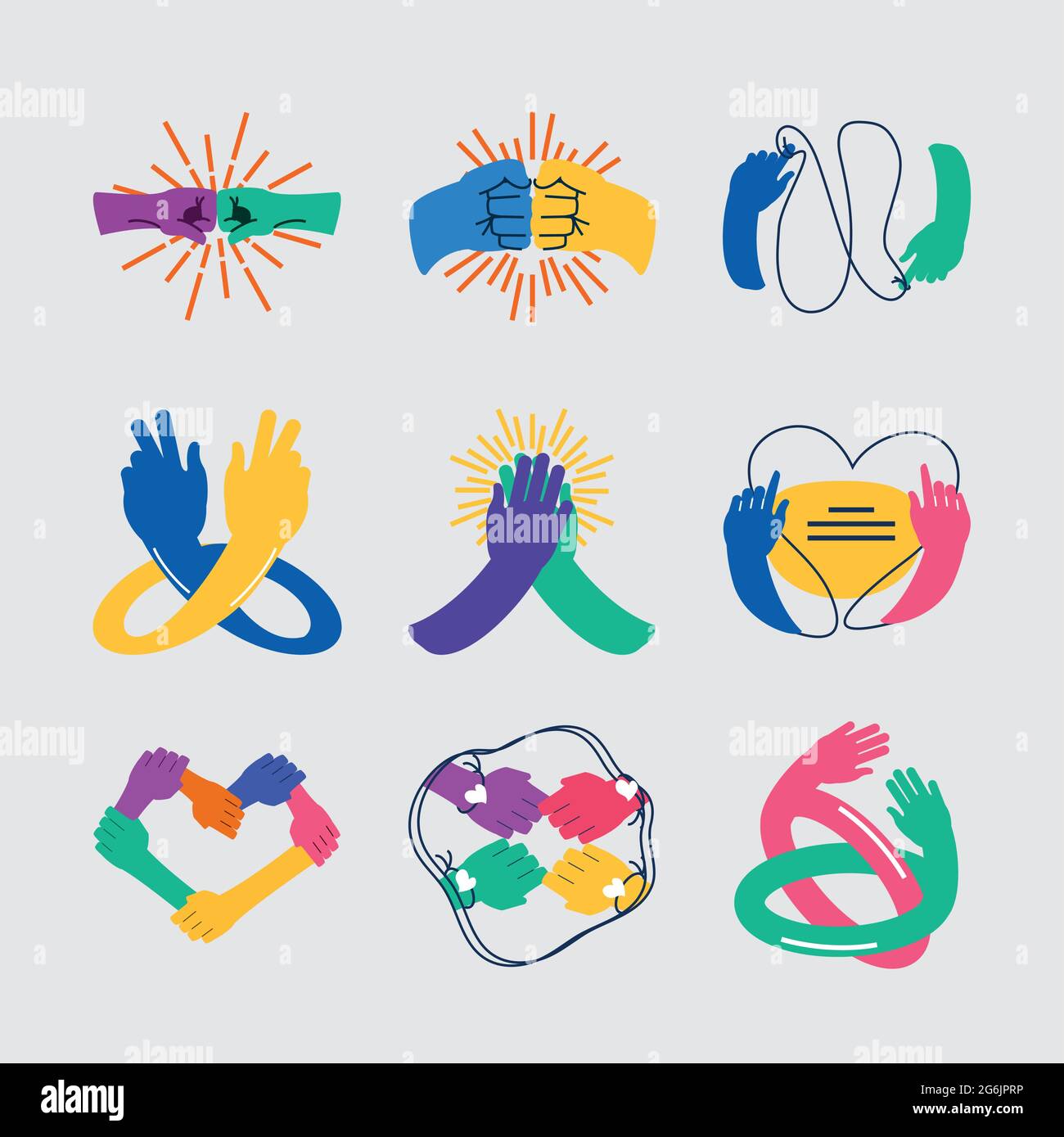 friendship hands set Stock Vector Image & Art - Alamy