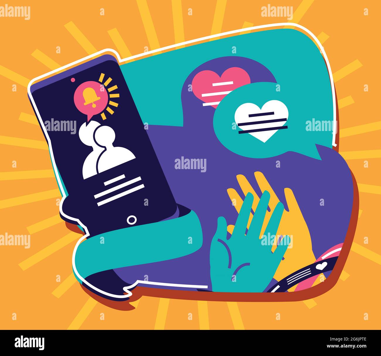friendship mobile app Stock Vector Image & Art - Alamy